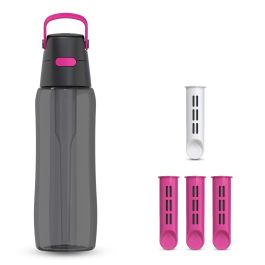 Dafi | butelka filtrująca Solid różowa barwiona 700 ml + 4 filtry
