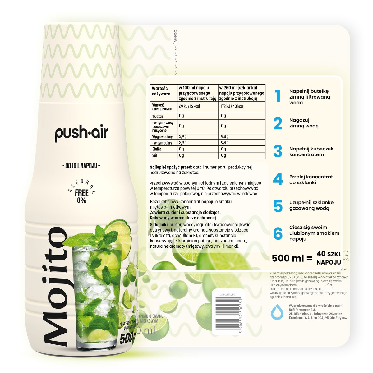 Dafi | syrop do saturatora Pushair Mojito koncentrat do wody