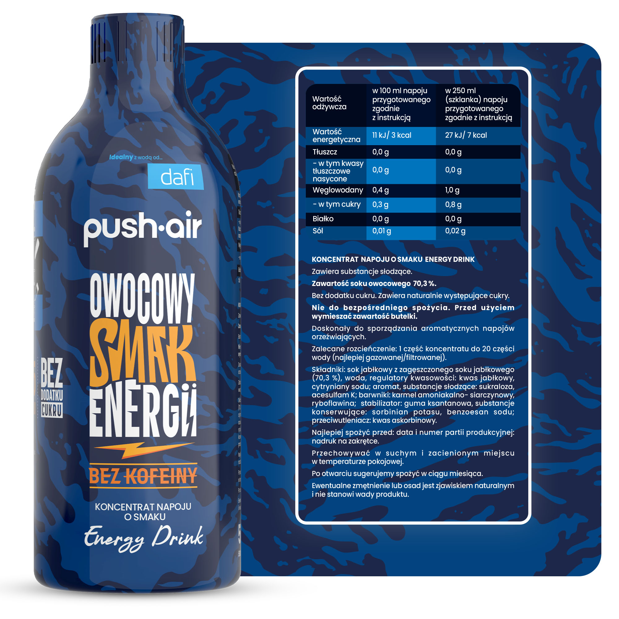 Dafi | syrop ENERGY do saturatora PushAir koncentrat do wody